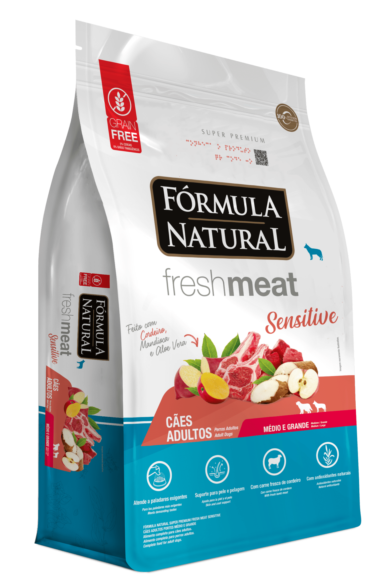 Fórmula Natural Fresh Meat Sensitive Cães Adultos Portes Médio e Grande ...
