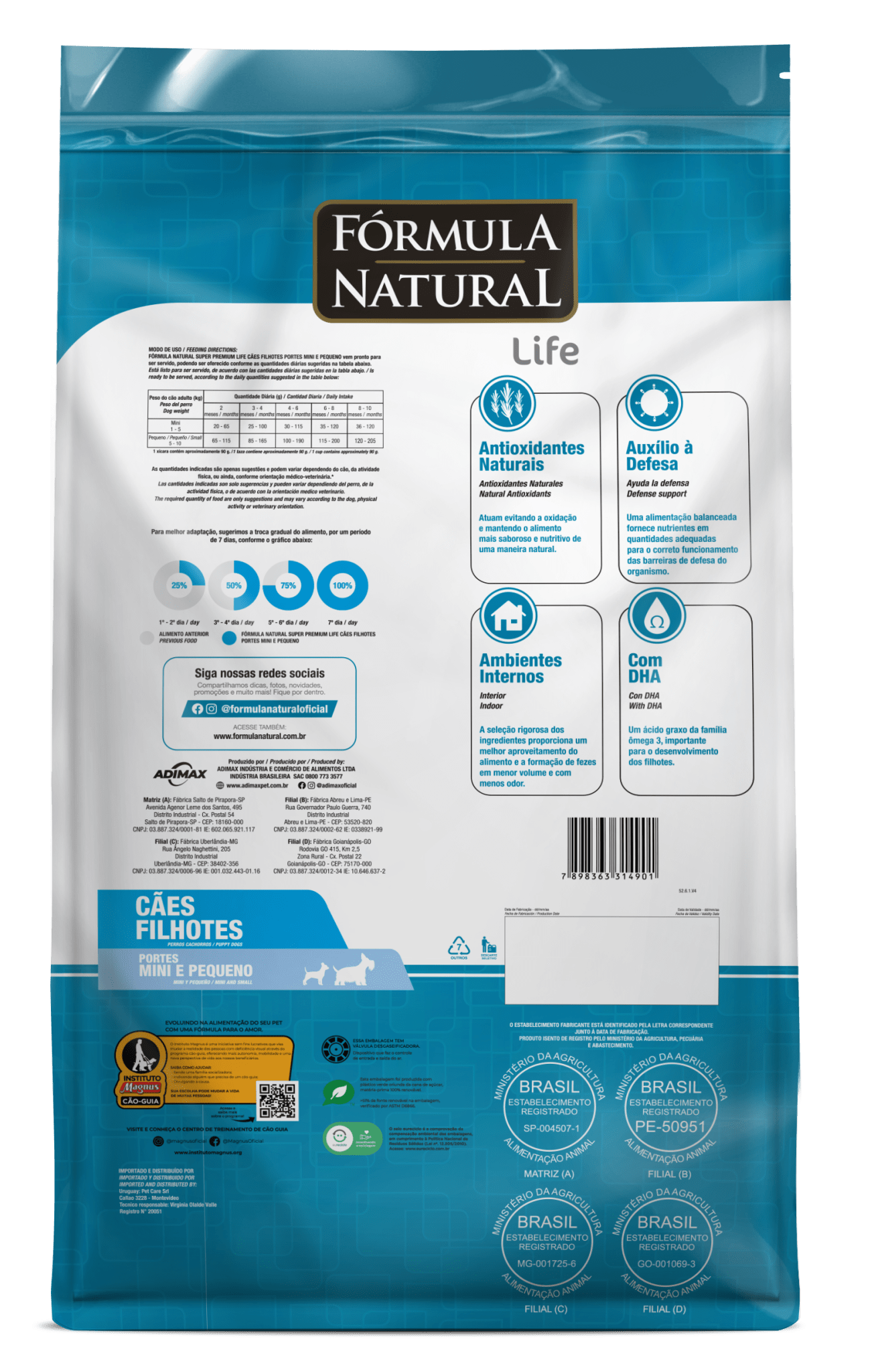 Fórmula Natural Super Premium Life Cães Filhotes Portes Mini e Pequeno ...