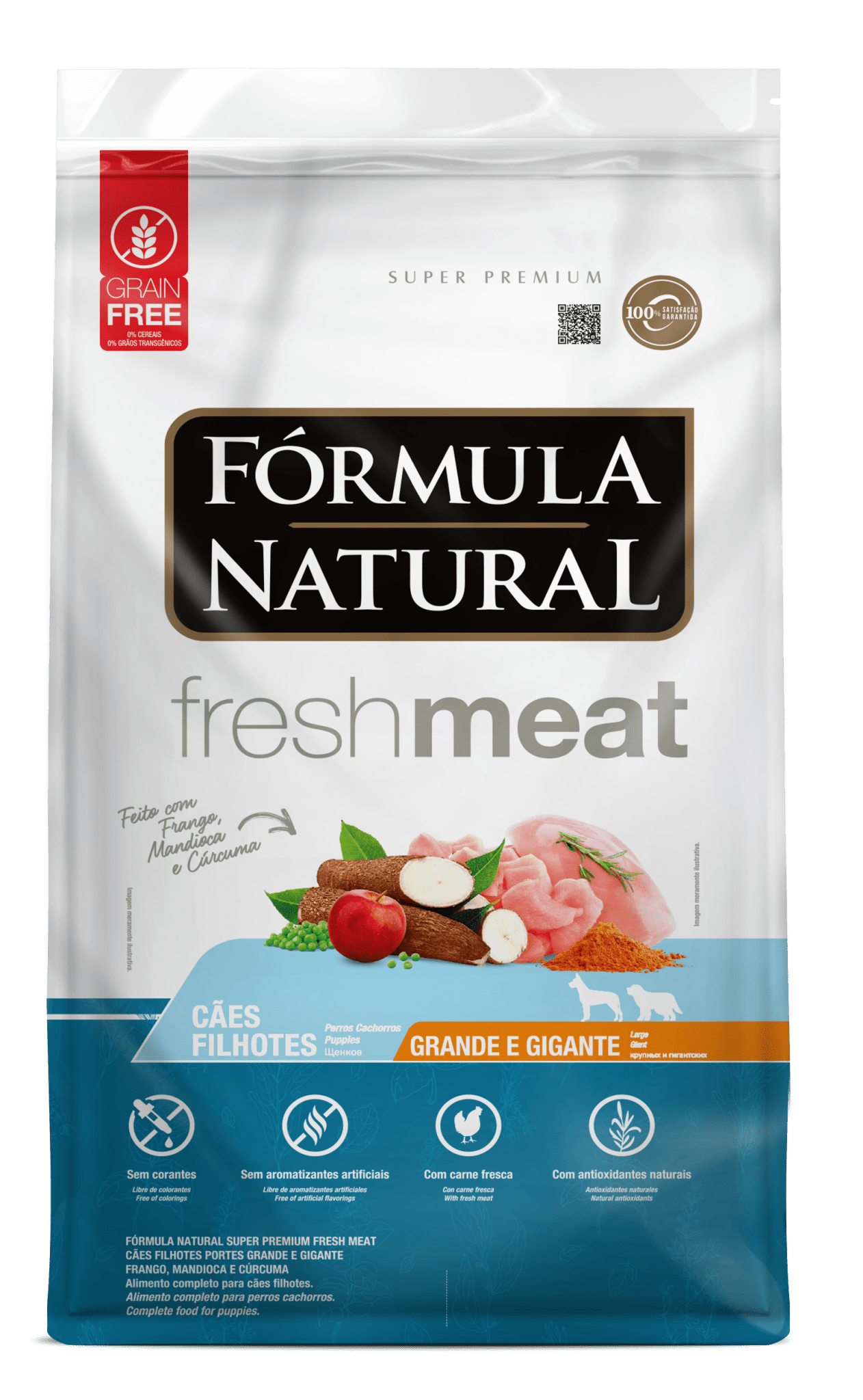 Fórmula Natural Fresh Meat Cães Filhotes Portes Grande e Gigante Sabor ...