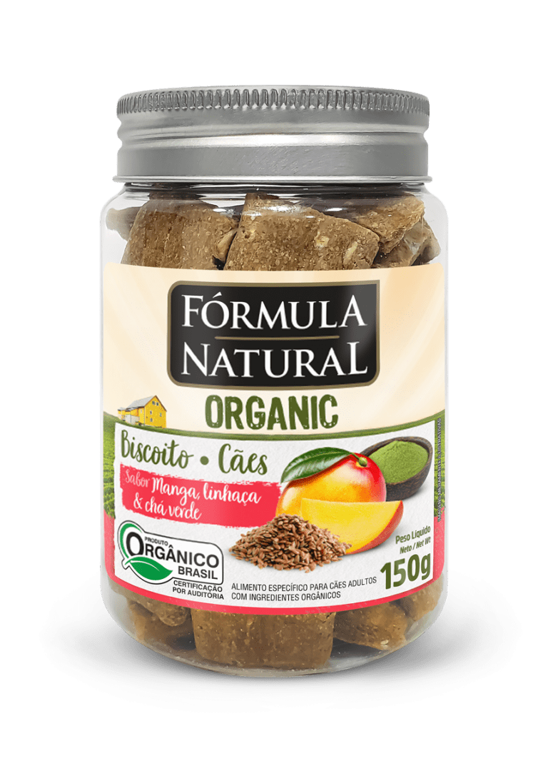 Fórmula Natural Organic Biscoito Cães Adultos Manga, Linhaça e Chá ...