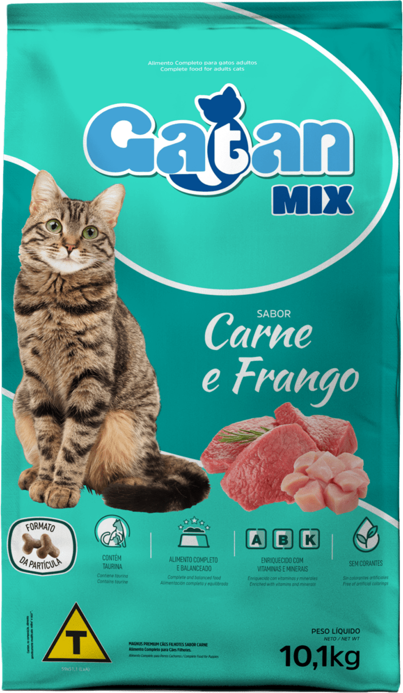 Gatan Mix Gatos Adultos Carne e Frango - Adimax. Alimentos para cães e ...