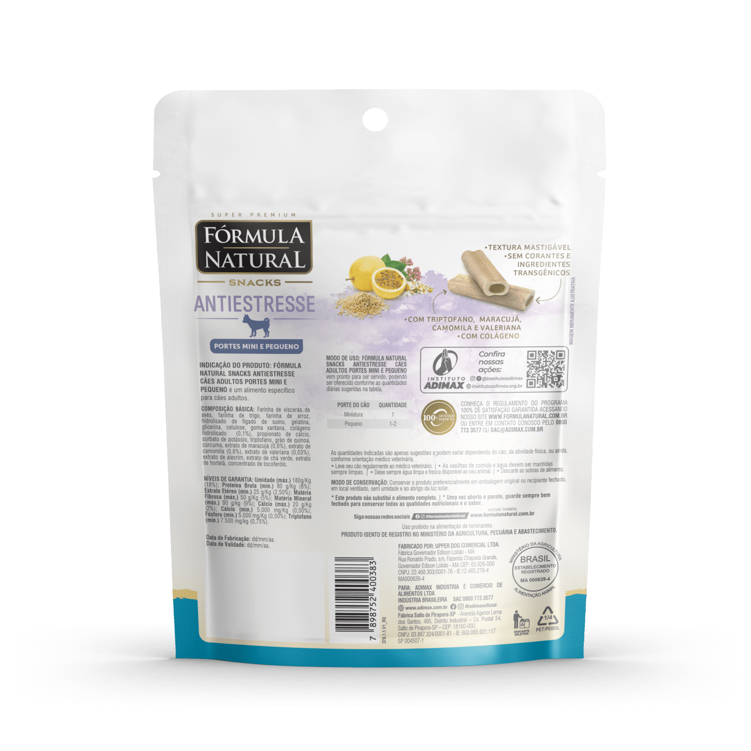 Fórmula Natural Snacks Antiestresse Cães Adultos Portes Mini e Pequeno ...