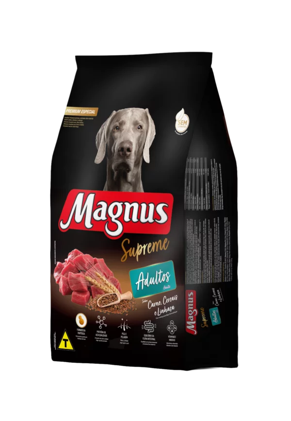 Magnus Premium Especial Supreme Cães Adultos Sabor Carne, Cereais e ...