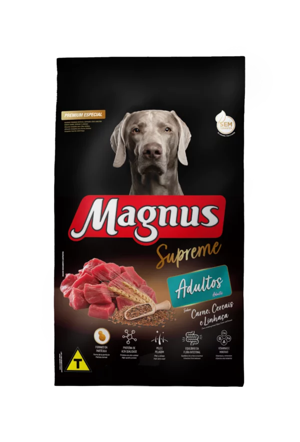 Magnus Premium Especial Supreme Cães Adultos Sabor Carne, Cereais e ...